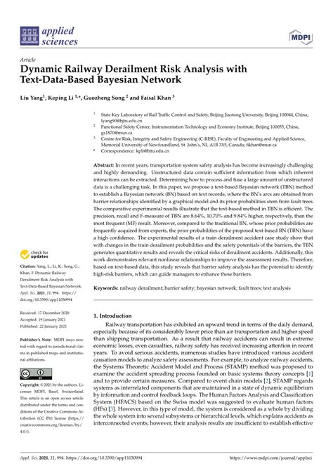Pdf Dynamic Railway Derailment Risk Analysis With Text Data Based