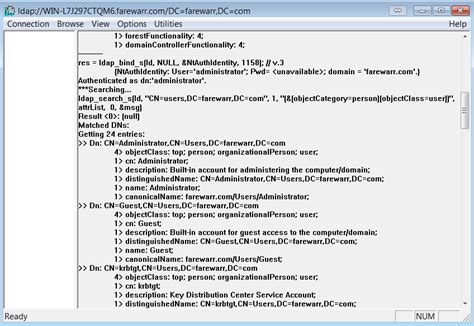 how to use ldp exe to search ldap servers cisco