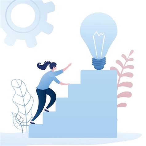 Premium Vector New Business Idea Or Brainstorming Concept Background Businesswoman Climbs