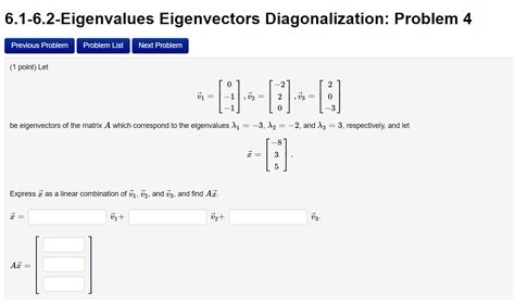 solved 6 1 6 2 eigenvalues eigenvectors diagonalization