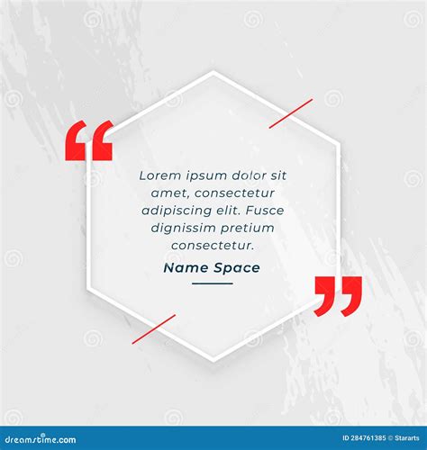 Quotation Text Template With A Simple Frame Stock Vector Illustration Of Comment Textbox