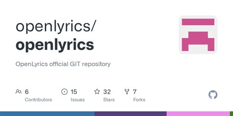 GitHub Openlyrics Openlyrics OpenLyrics Official GIT Repository