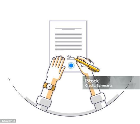 인감 사업가 표지판 계약 공식 종이 문서 보스 서명 순서 또는 지시문 처분 Ceo 관리자 맨 손으로 책상의 상위 뷰를 승인 벡터
