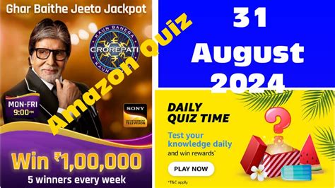 Amazon Kbc Quiz Answer Today Kaun Banega Crorepati Quiz Amazon Ghar