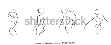 Elegant Line Art Erotic Woman Figure Stock Vector Royalty Free 2391988211 Shutterstock