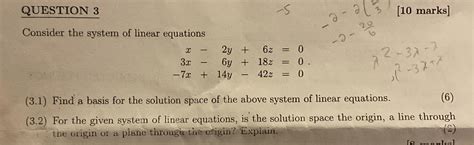 Solved Question 3consider The System Of Linear