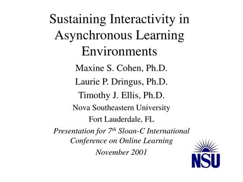 Ppt Sustaining Interactivity In Asynchronous Learning Environments