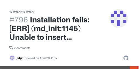 Installation Fails [err] Md Init 1145 Unable To Insert Instance Of Md Module T Into A