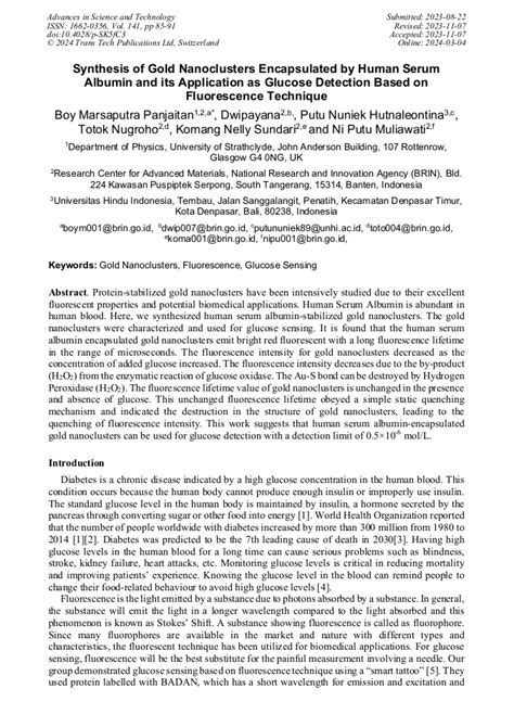 Synthesis Of Gold Nanoclusters Encapsulated By Human Serum Albumin And