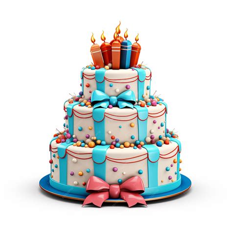 Premium Photo There Is A Three Layer Cake With Candles And