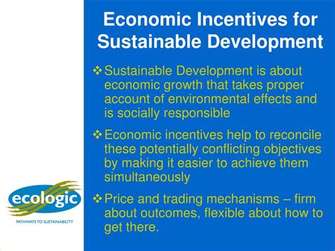 Ppt Economic Incentives For Sustainable Development Powerpoint