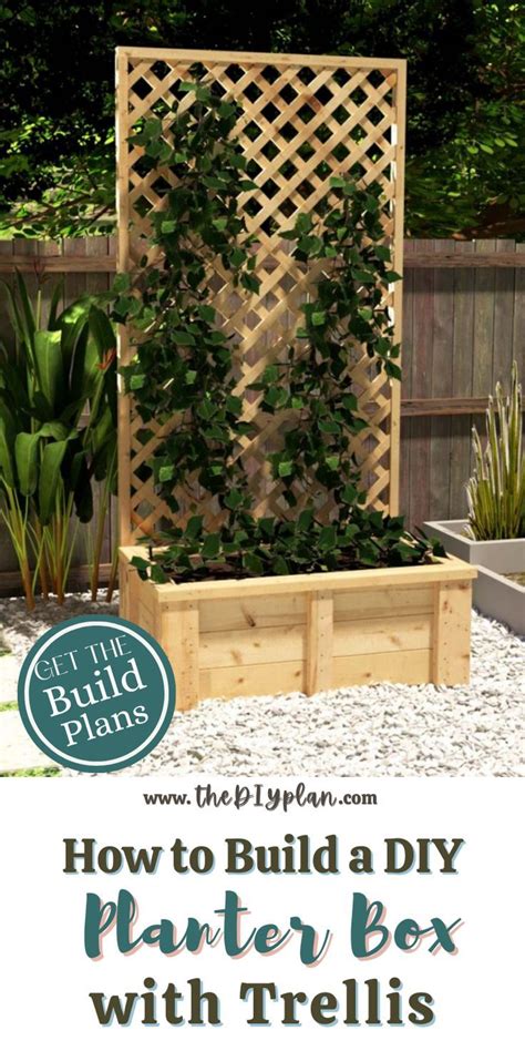 How To Build A Diy Planter Box With Trellis Thediyplan Planter Box With Trellis Diy Planter