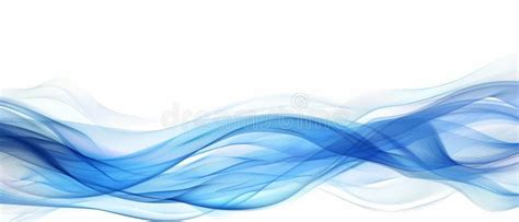 Abstract Blue And White Fluid Waves Flow Across The Frame Creating A Serene And Calming Visual