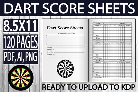 Dart Score Sheets KDP Interior Graphic By Babe Learners Oasis Creative Fabrica