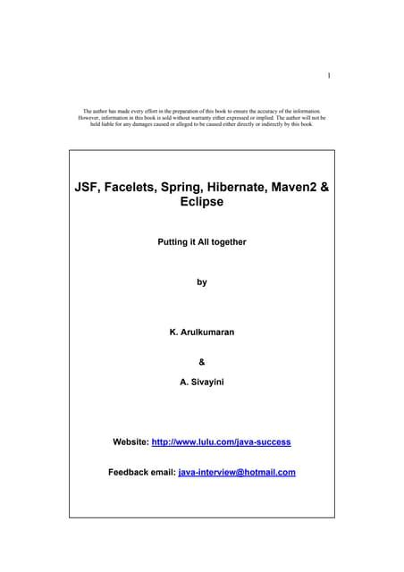 Jsf Facelets Spring Hibernate Maven2 Pdf