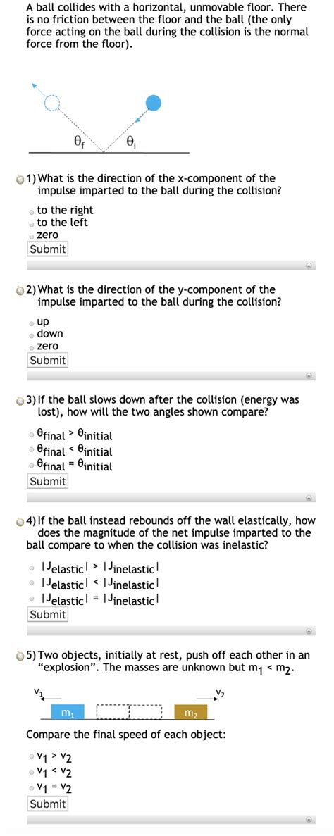 Solved A Ball Collides With A Horizontal Unmovable Floor Chegg