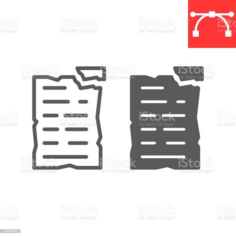 구겨진 종이 라인과 글리프 아이콘 재활용 및 생태 종이 폐기물 벡터 아이콘 벡터 그래픽 편집 가능한 스트로크 윤곽선 기호 Eps 10 0명에 대한 스톡 벡터 아트 및 기타