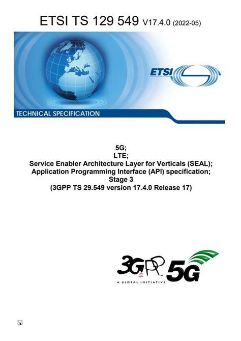 Etsi Ts 129 549 V17 4 0 2022 05 5g Lte Service Enabler Architecture Layer For Verticals