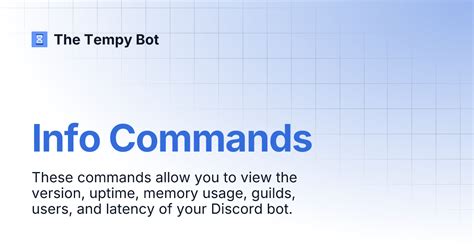 Info Commands The Tempy Bot