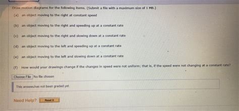 solved draw motion diagrams for the following items submit