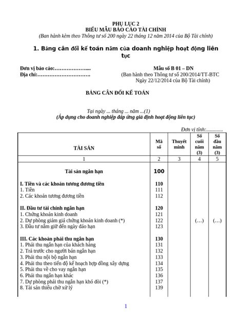 Mẫu Bctc Pdf