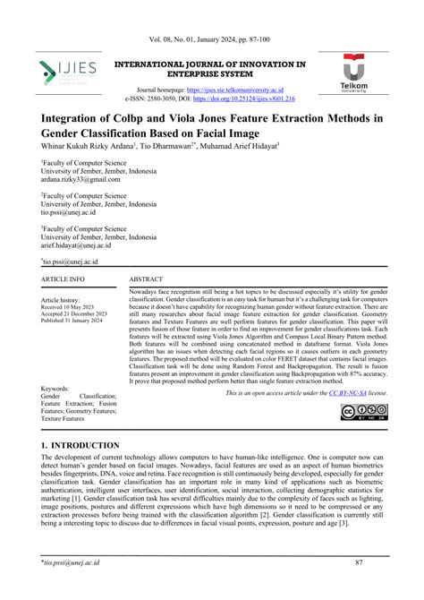 Pdf Integration Of Colbp And Viola Jones Feature Extraction Methods