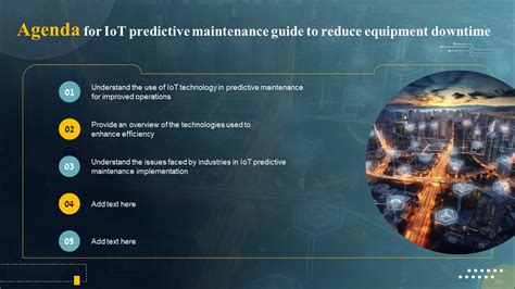 Agenda For IoT Predictive Maintenance Guide To Reduce Equipment Downtime IoT SS PPT Presentation