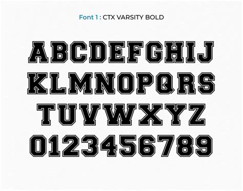 Varsity Font Svg Bold And Outline College Sports Font Digital Download