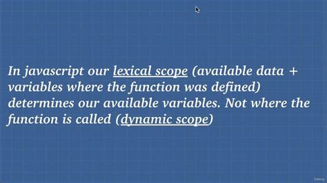 Javascript Adv Concepts Foundation Ii 0318 Exercise Dynamic Scope Vs Lexical Scope Youtube
