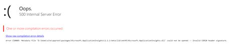 Error When Deployed To Azure Stack Overflow
