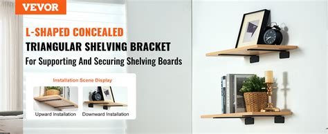 Mophorn Shelf Bracket 12”l X 4”w X 16”h 6 Pcs Heavy Duty Floating