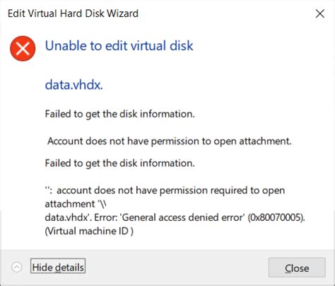 Why Am I Unable To Edit Hyper V Disks For Running VMs When Permissions Are Ok Server Fault