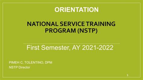 National Service Training Program Nstp Pptx