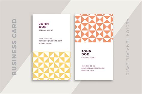트렌디 한 창조적 인 명함 수직 템플릿 현대적인 기하학적 패턴의 기업 문구 모형 샘플 텍스트가있는 간단한 벡터 편집 가능한 배경 Eps10 0명에 대한 스톡 벡터 아트 및