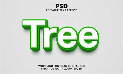 Tree 3d Text Effect Photoshop Premium Psd File