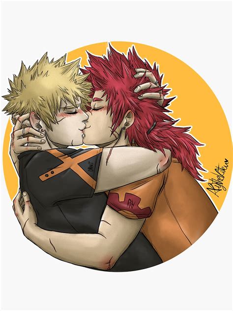 Kiribaku Heroes Kiss Sticker For Sale By Alythekitten Redbubble