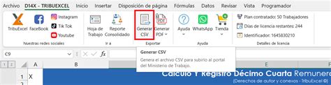 Generar Archivo CSV TribuExcel