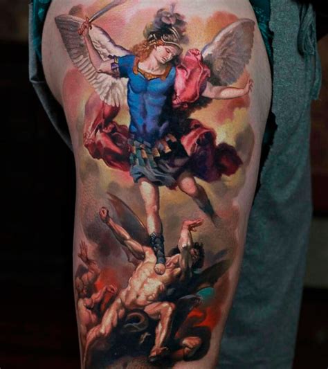 Tatuajes De San Miguel Arcángel 👼 Significado Imágenes Rey Tatuaje