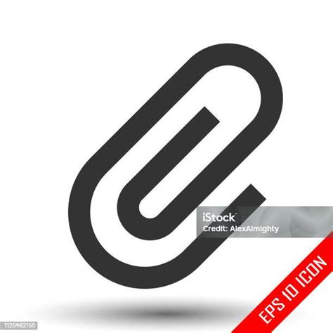 迴紋針 圖示簡單的平面標誌的剪紙標誌在白色的背景向量例證向量圖形及更多商務圖片 商務 器材 圖形使用者界面 Istock