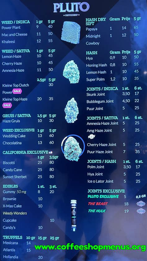 pluto rotterdam menu amsterdam coffeeshop directory