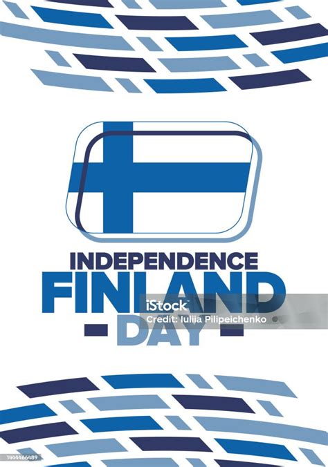 핀란드 독립 기념일 핀란드 국경 해피 홀리데이 매년 12 월 6 일에 축하합니다 핀란드 국기입니다 애국적인 요소 포스터 카드 배너 및 배경 벡터 그림 12월에 대한 스톡