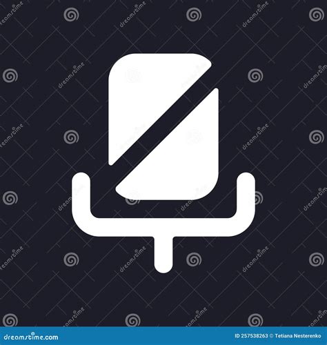Turn Off Microphone Dark Mode Glyph Ui Icon Stock Vector Illustration Of Filled Dark 257538263