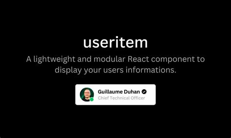 github guillaumeduhan useritem a lightweight and modular react