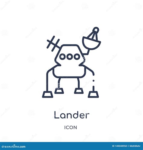 Linear Lander Icon From Astronomy Outline Collection Thin Line Lander Vector Isolated On White