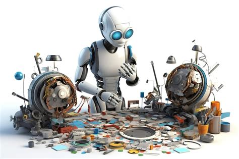 Premium Photo Interacting With A Robot Or Surrounded By Robotic