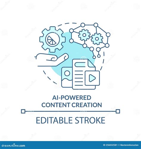 Ai Powered Content Creation Turquoise Concept Icon Stock Vector Illustration Of Pictogram