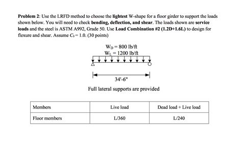 solved problem 2 use the lrfd method to choose the lightest