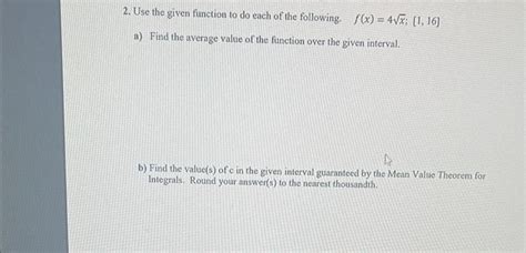 Solved Use The Given Function To Do Each Of The Chegg