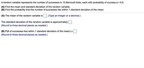 Solved A Random Variable Represents The Number Of Successes