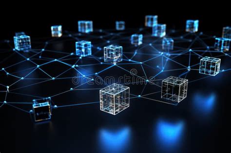 Blockchain Concept Background Ai Generated Stock Illustration